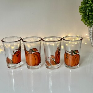 Cute Pumpkin Shot Glass Set Fall Birthday Gift, Bridesmaids Gift Cute ...