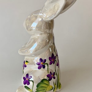 Hand Painted Easter Bunnies or Egg, Painted Violets Centerpiece, Spring ...