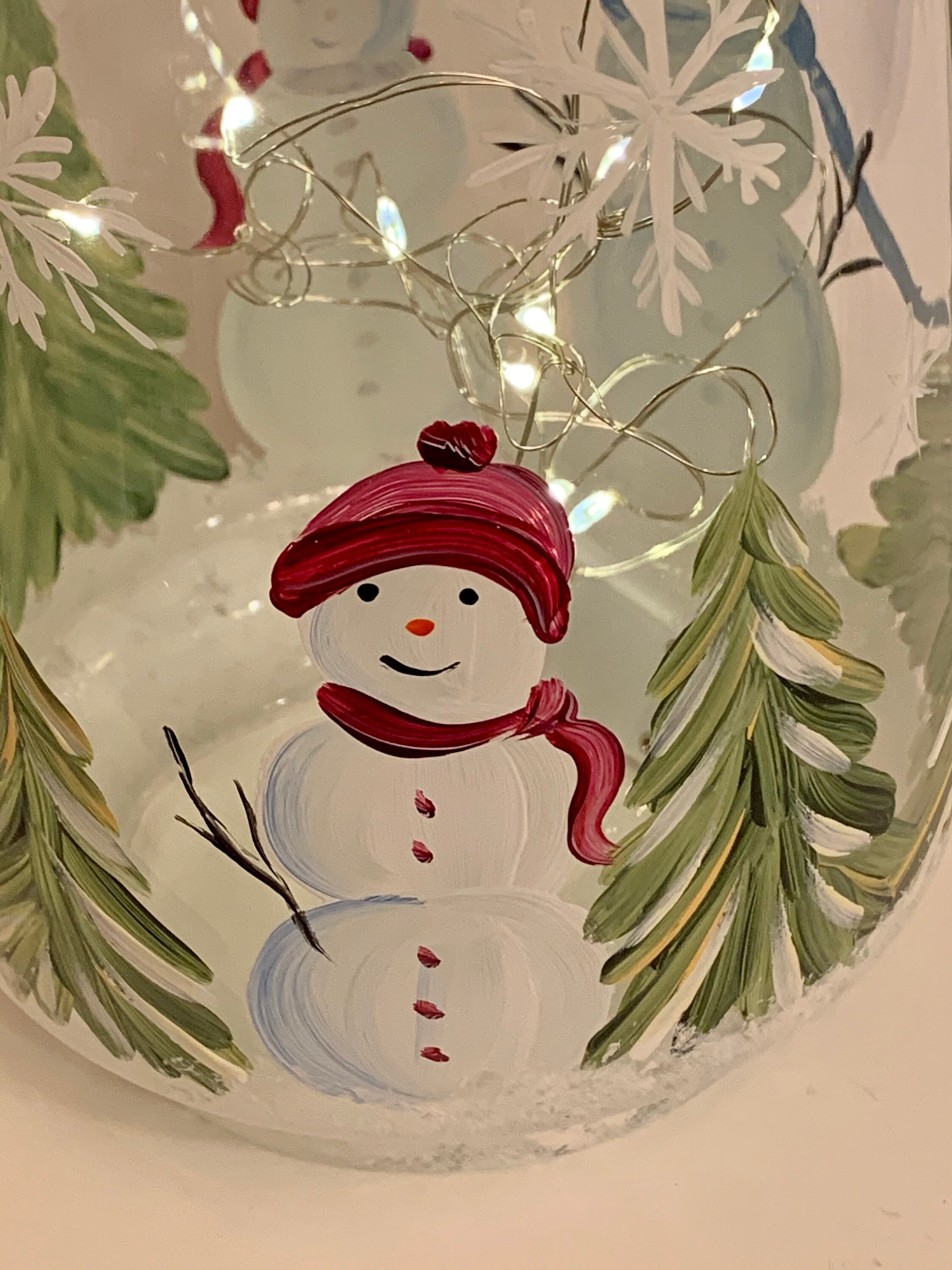 Painted glass pitcher winter snowman sangria pitcher - Etsy.de