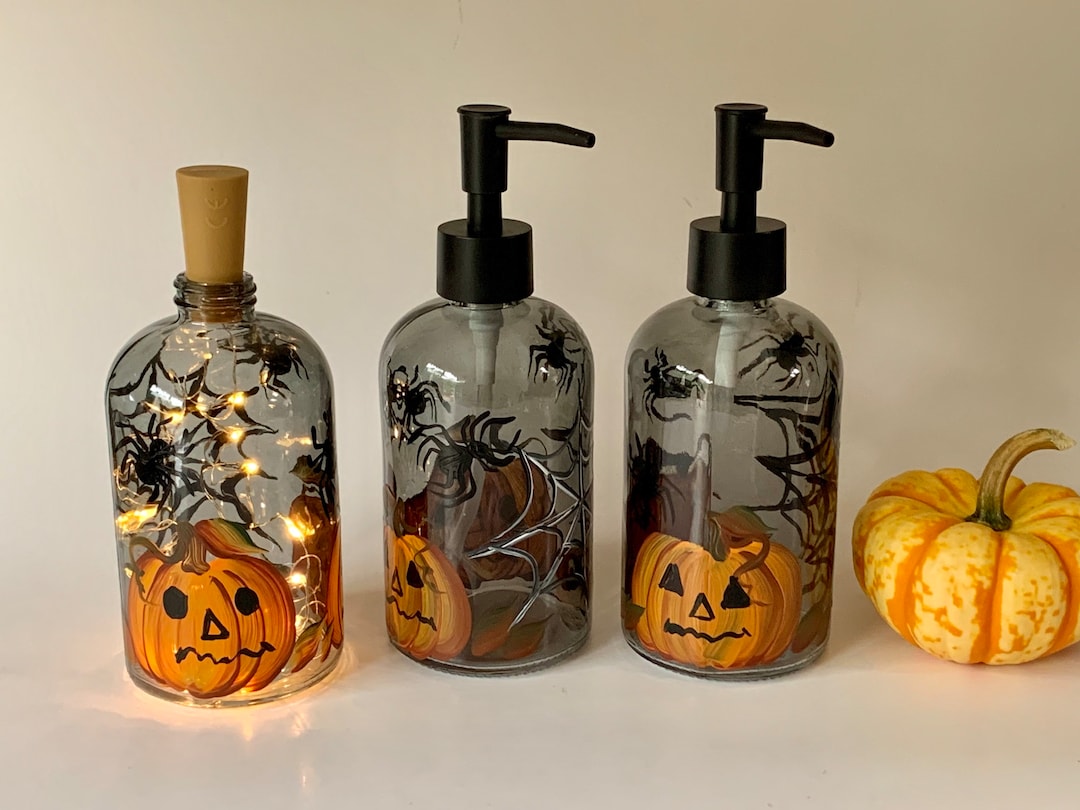 Halloween Spooky Soap Dish Spider Pumpkin Soap Dispenser Halloween ...