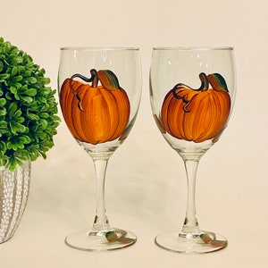 Hand Painted Pumpkin Pitcher Set, Fall Glass Pitcher, Orange Pumpkin ...