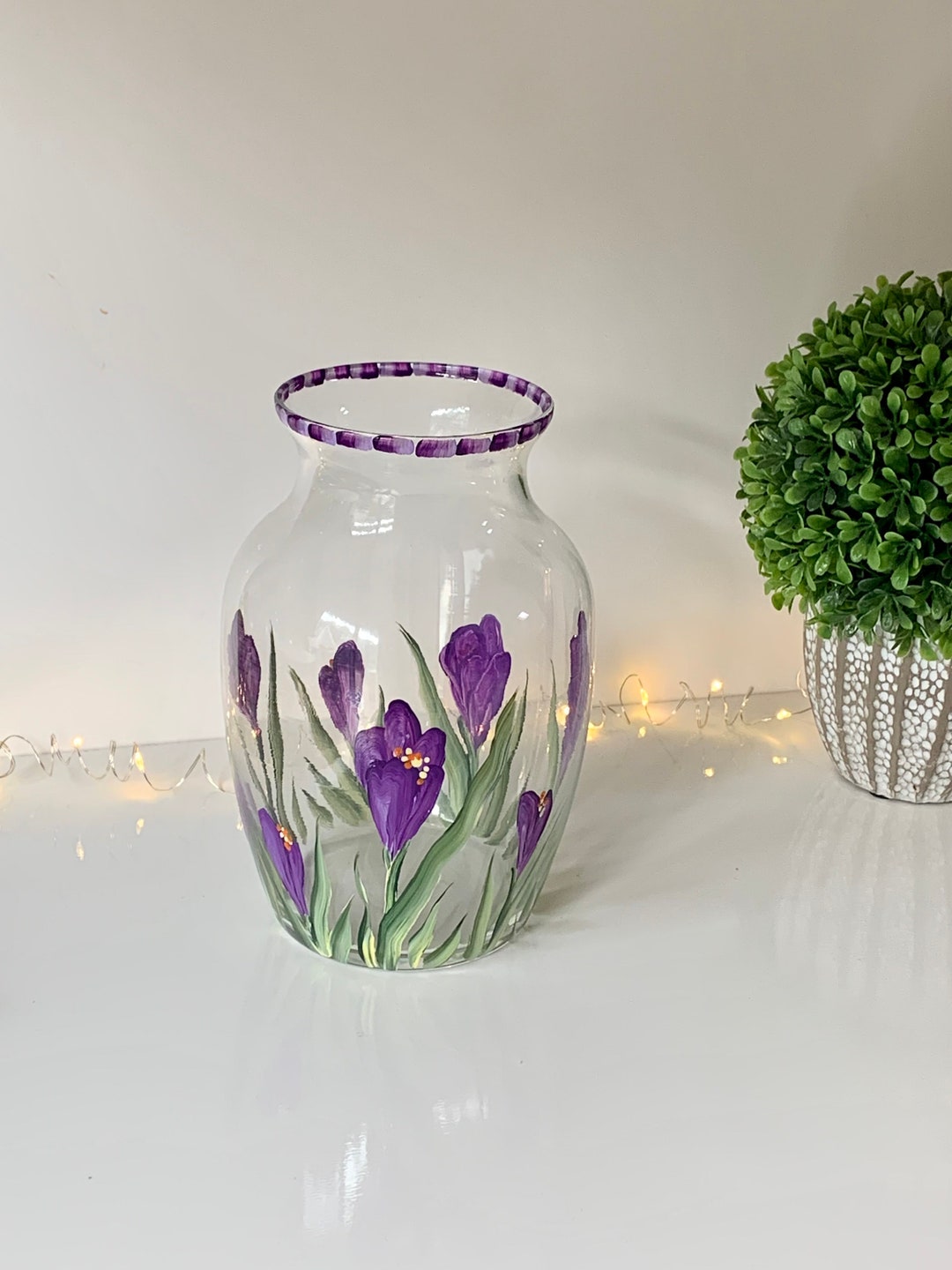 Painted Glass Vase 21st Birthday Gift for Her, Godmother Step Mom Gift ...