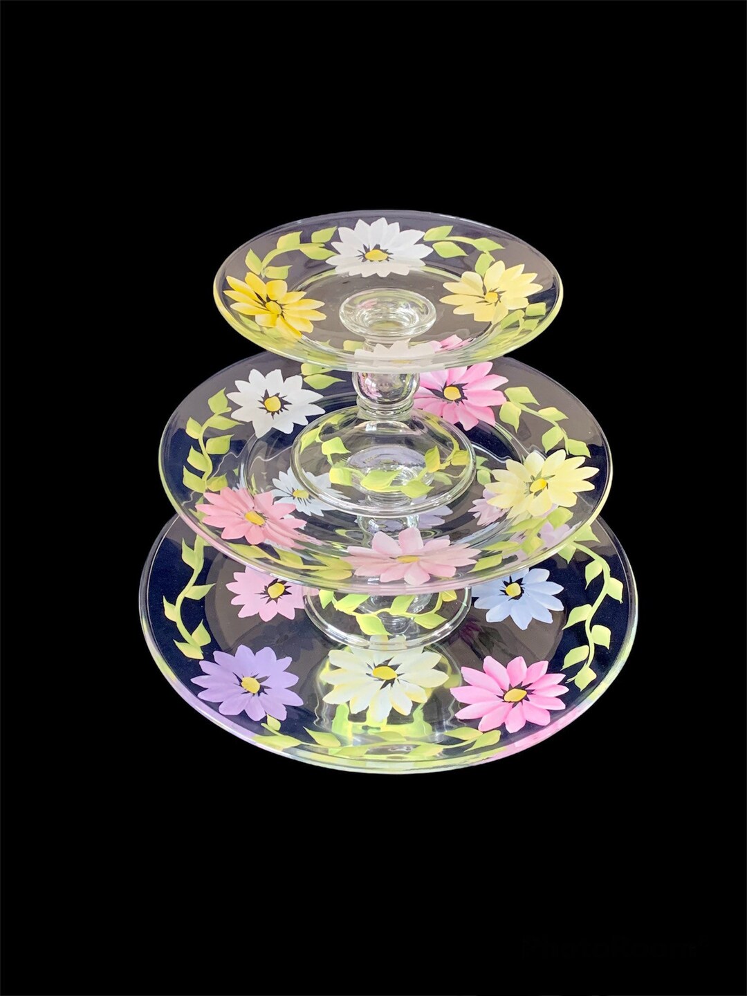 Cake Stand, Tiered Cake Display Set, Cupcake Stand, Painted Wedding ...