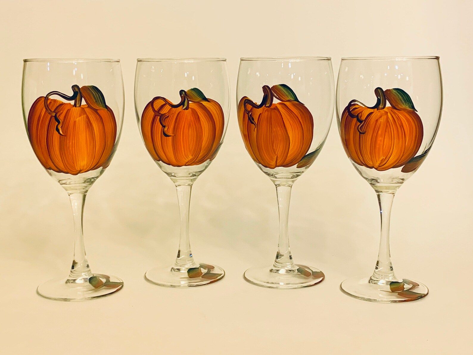 Hand painted pumpkin pitcher set fall glass pitcher orange | Etsy