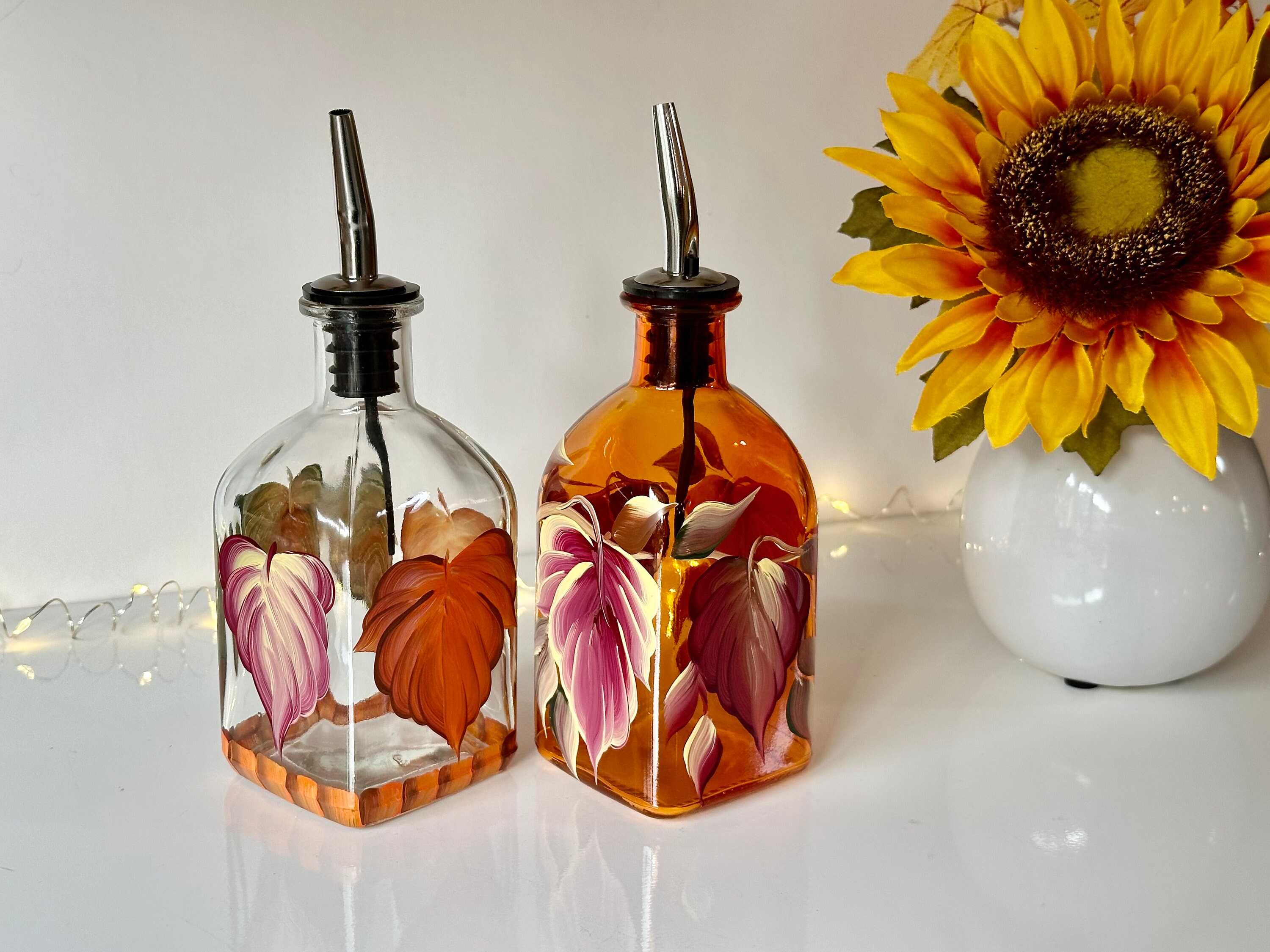 Fall Soap Dish, Fall Host Gift, Painted Orange Glass Dish Soap ...