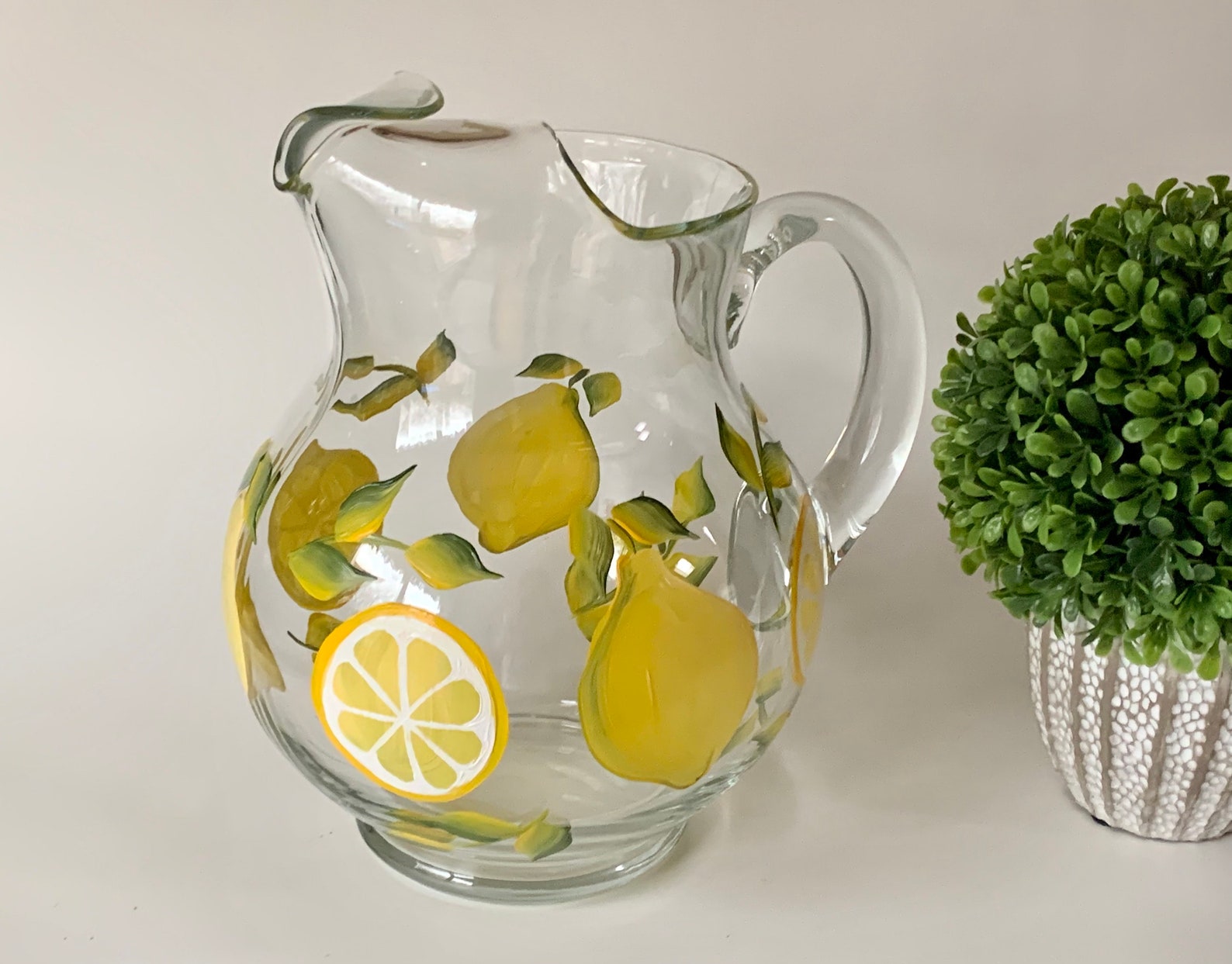 Lemonade Glass Pitcher Set , Summer Wedding Gift, Step Mom Gift ...