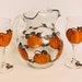 Hand Painted Pumpkin Pitcher Set Fall Glass Pitcher Orange - Etsy