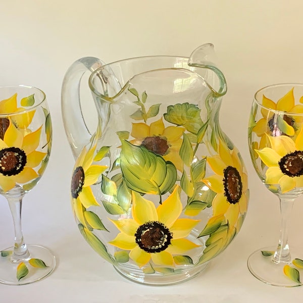 Sunflower Pitcher - Etsy