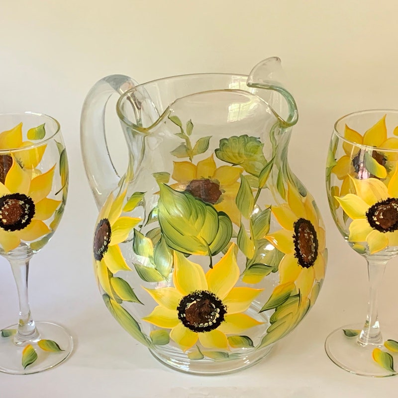 Sunflower Pitcher - Etsy