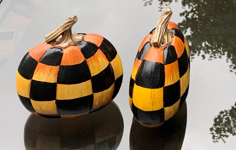 Hand Painted Fall Resin Pumpkin, Halloween Pumpkin Coffee Table Decor ...