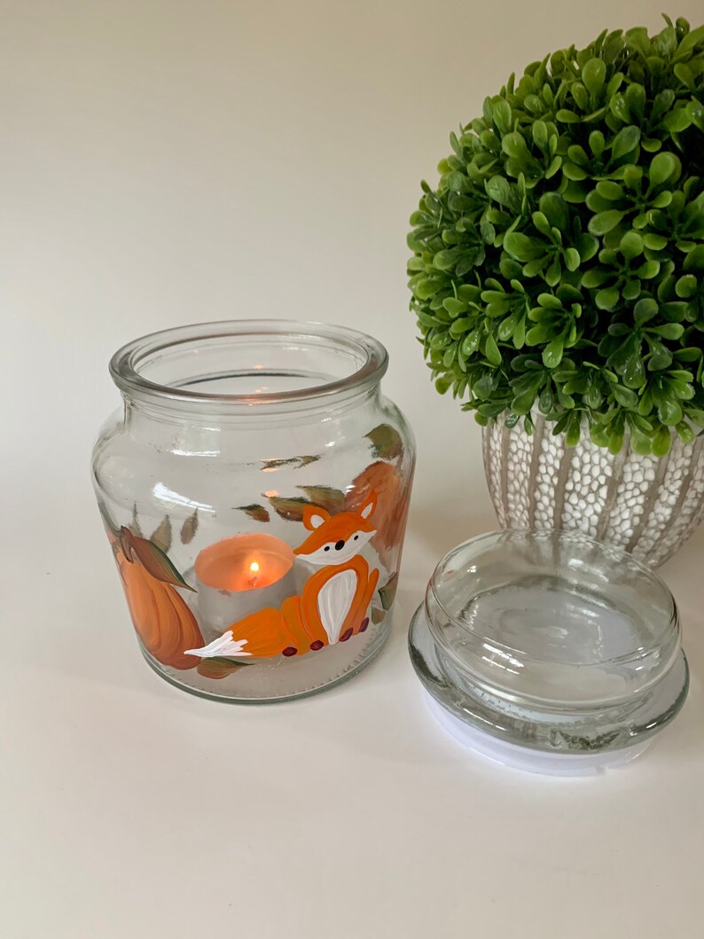 Painted Cookie Candy Jar Cute Fox Jar Pumpkin Candy Jar - Etsy