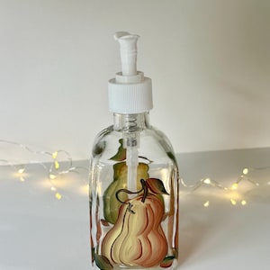 Pumpkins Liquid Soap Dispenser, Painted Glass Dish Soap Dispenser ...