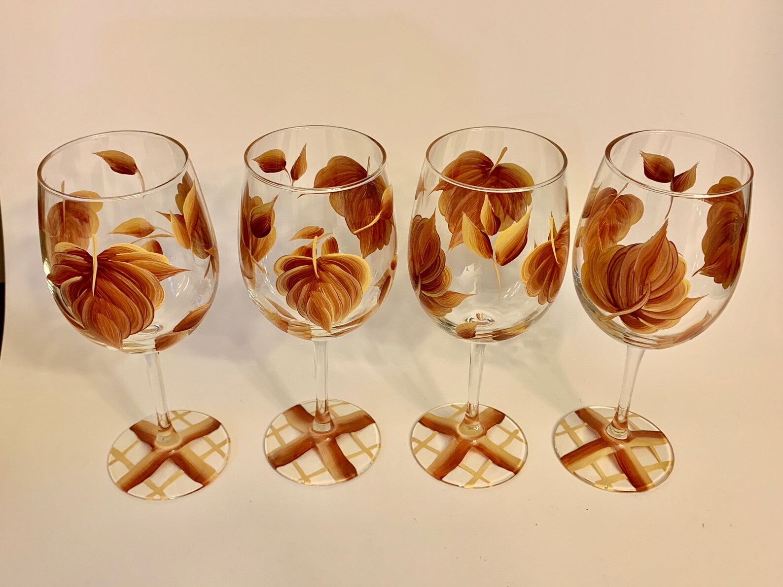 Painted Wine Glasses With Fall Leaves, Wine Goblet, Fall Decor, Gift ...