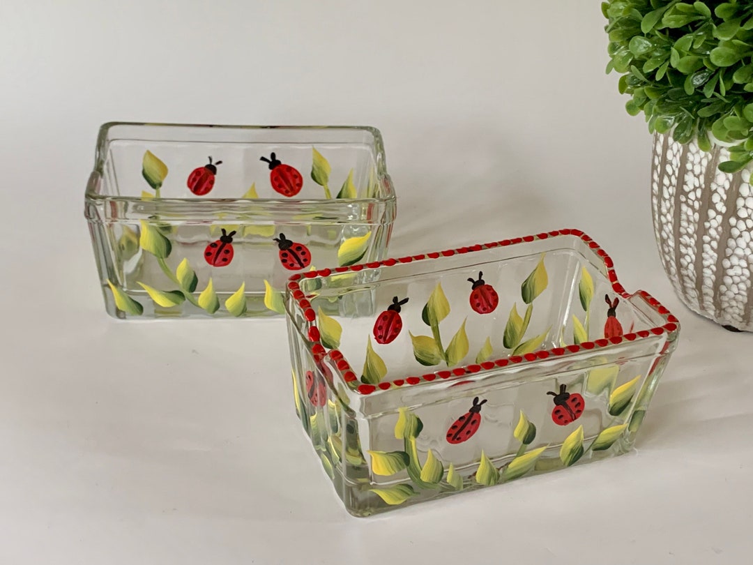Painted Ladybug Sweetn'low Dish, Sugar Packets Holder, Tea Light Holder ...
