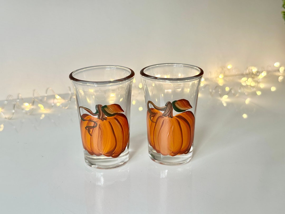 Cute Pumpkin Shot Glass Set Fall Birthday Gift, Bridesmaids Gift Cute ...