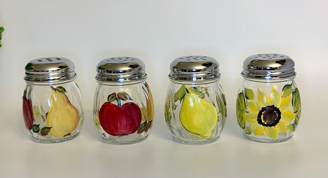 Hand Painted Cheese Shaker, Apples Pears or Sunflower Cheese Shakers ...
