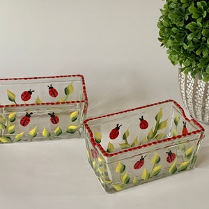 Painted Ladybug Sweetn'low Dish, Sugar Packets Holder, Tea Light Holder ...