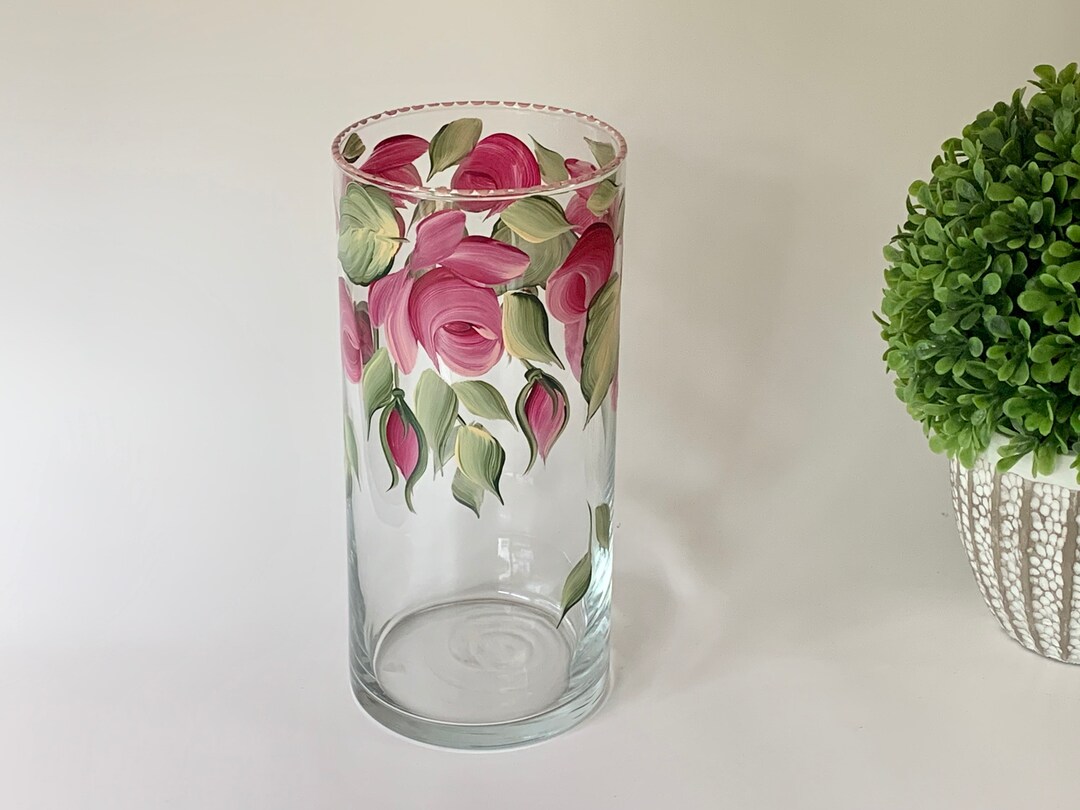 Roses Glass Vase Mother of the Groom Gift, Victorian Decor, Kitchen ...