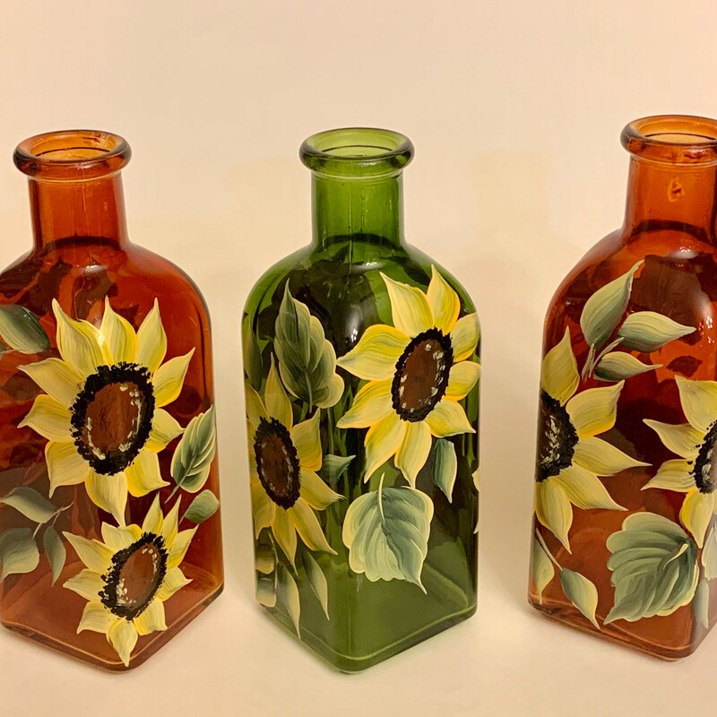 Handpainted Bottles - Etsy