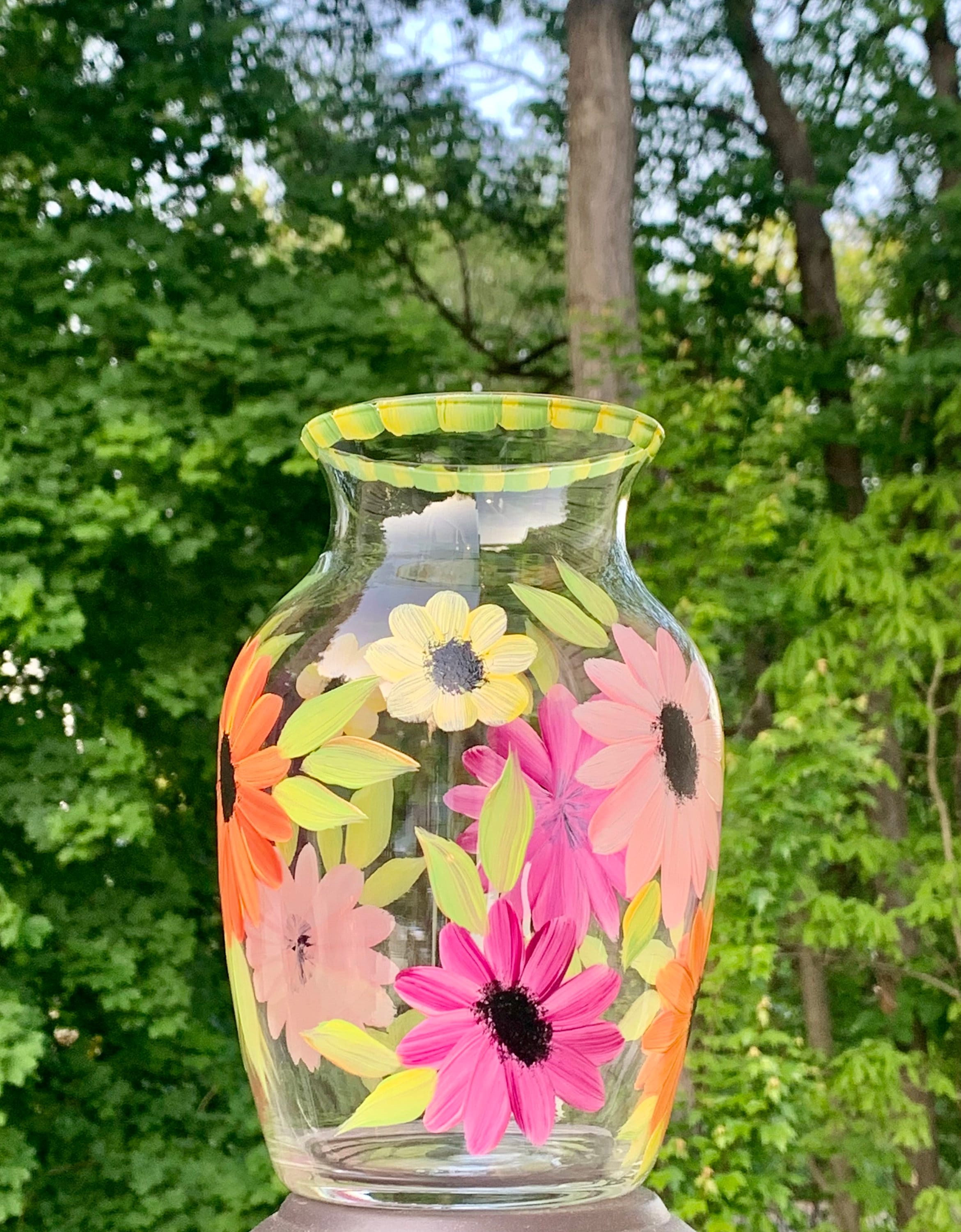 Hand Painted Flower Vases