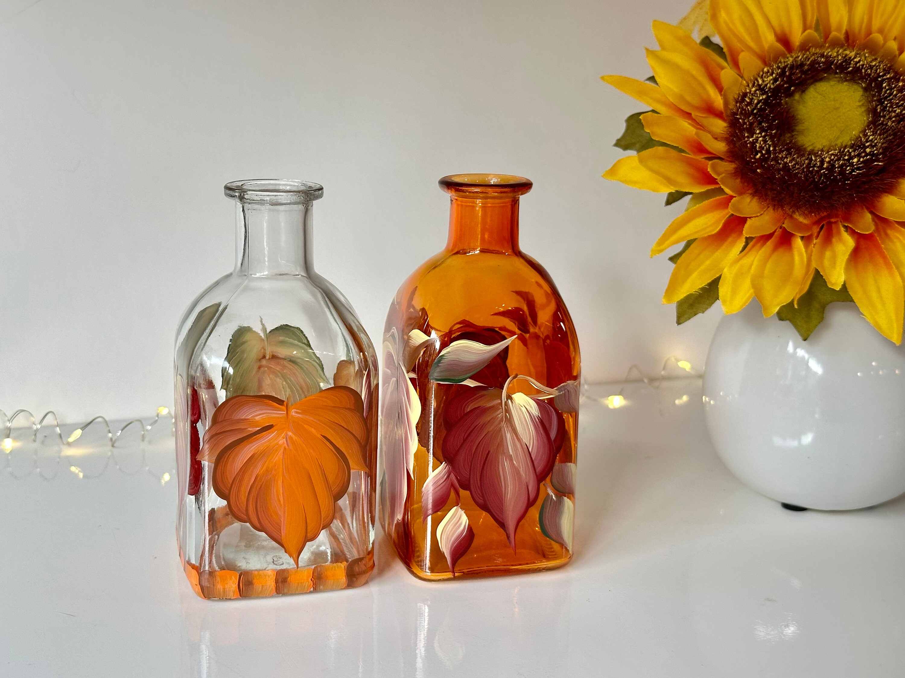Fall Soap Dish, Fall Host Gift, Painted Orange Glass Dish Soap ...