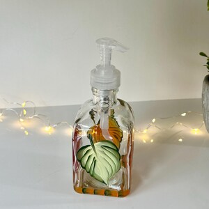 Pumpkins Liquid Soap Dispenser, Painted Glass Dish Soap Dispenser ...