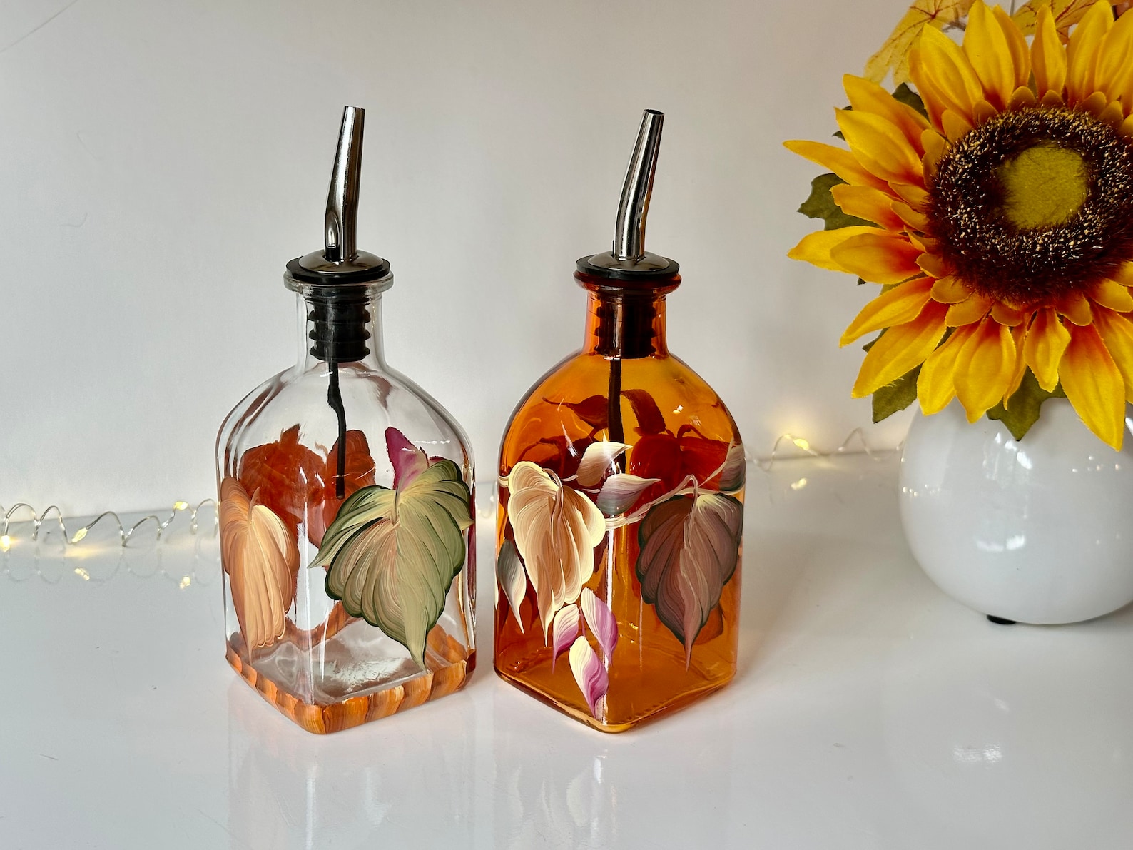 Fall Soap Dish, Fall Host Gift, Painted Orange Glass Dish Soap ...