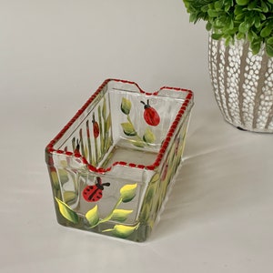 Painted Ladybug Sweetn'low Dish, Sugar Packets Holder, Tea Light Holder ...