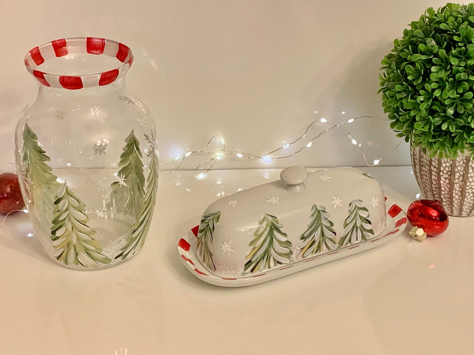 Painted Winter Vase Whimsical Christmas Painted Holiday Vase - Etsy