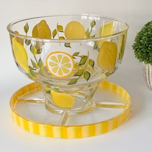 Cake Stand Dome Set Lemons Cupcake Stand Painted Lemons - Etsy