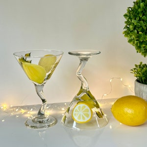One Painted Martini Glass, Lemons Cocktail Glass, Limoncello Martini ...