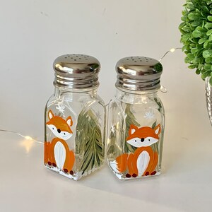 Fox Salt and Pepper Winter Shakers, Cute Grab Bag Gift, Painted Winter ...