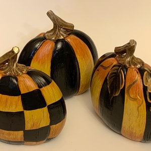 Hand Painted Fall Resin Pumpkin, Halloween Pumpkin Coffee Table Decor ...