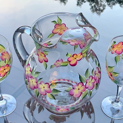 Lemonade Glass Pitcher Set Summer Wedding Gift Step Mom - Etsy