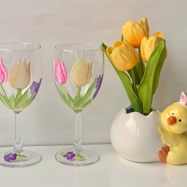 Spring Wine Glasses - Etsy