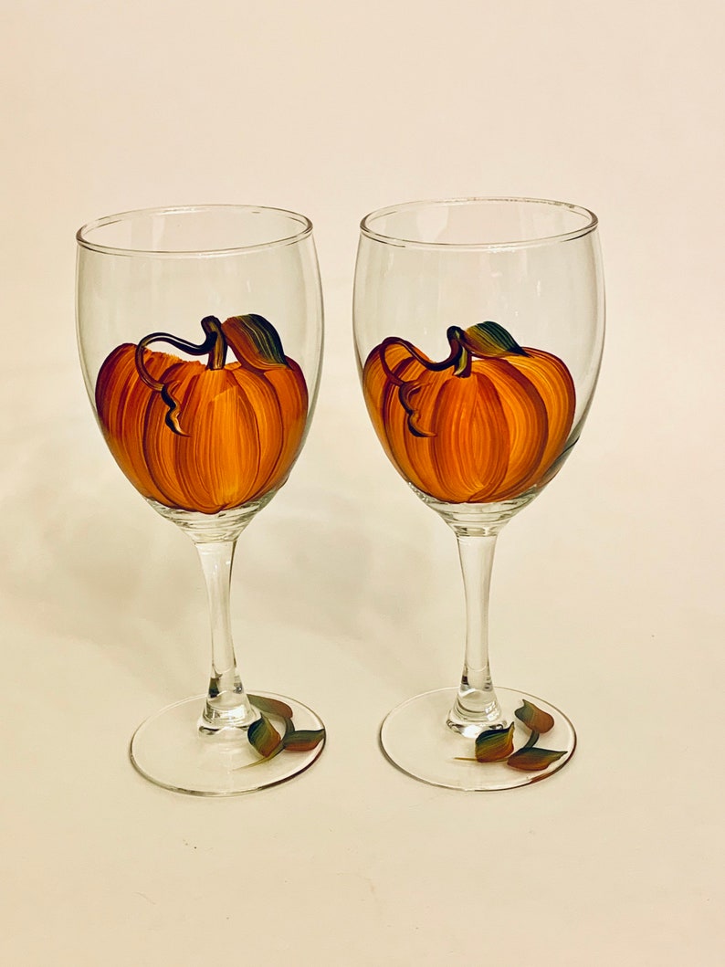 Hand Painted Pumpkin Pitcher Set Fall Glass Pitcher Orange - Etsy