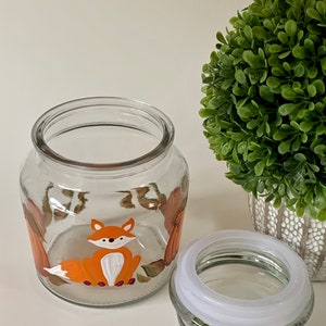 Painted Cookie Candy Jar, Cute Fox Jar, Pumpkin Candy Jar, Fall Fox ...