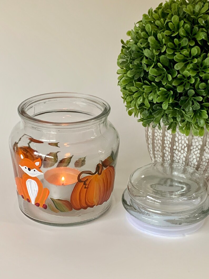 Painted Cookie Candy Jar Cute Fox Jar Pumpkin Candy Jar - Etsy