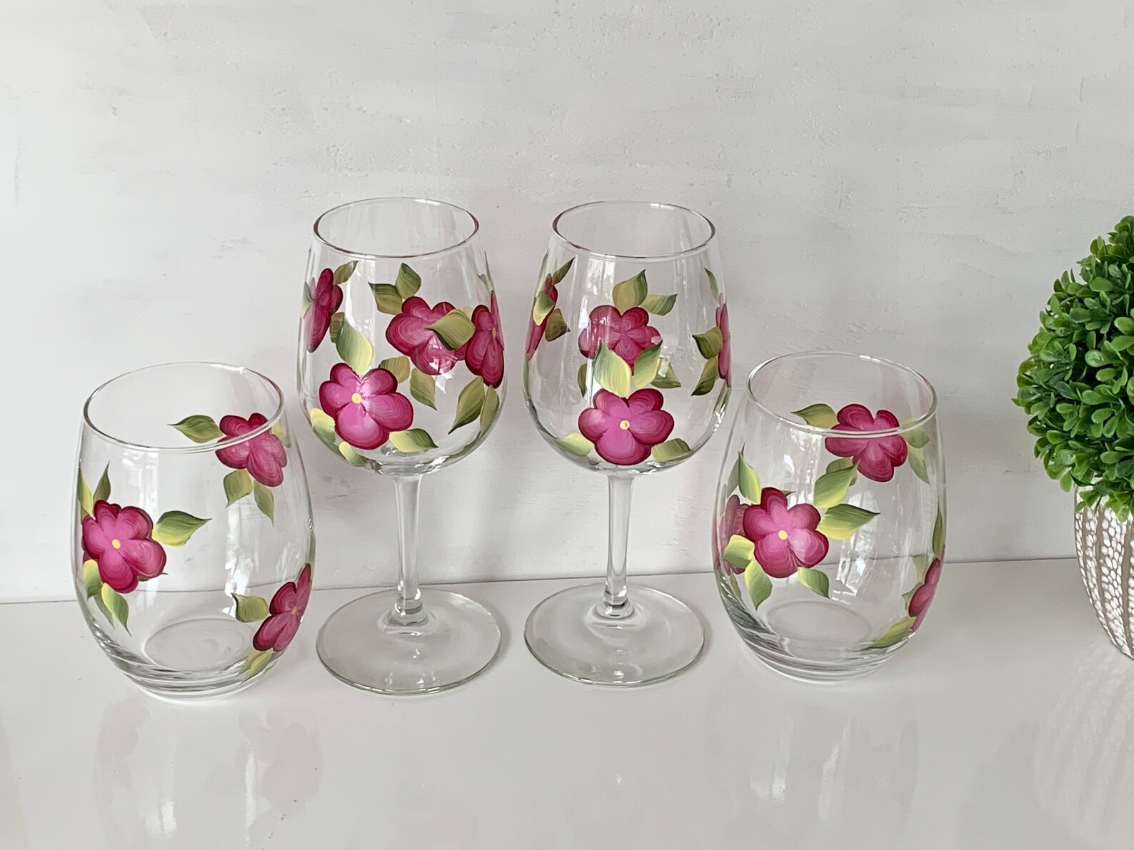 Hand Painted Glass Pitcher Set, Sangria Lemonade Pitcher, Wedding Gift ...