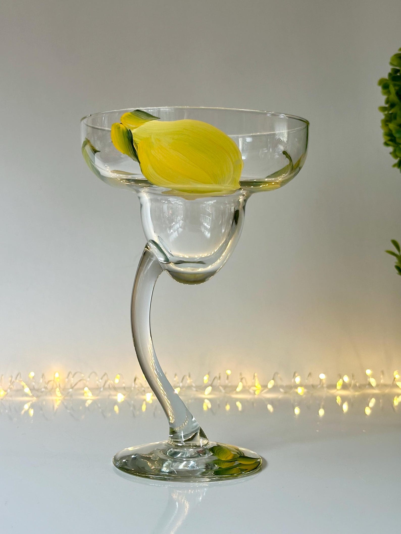 One Painted Lemon Margarita Glass, Lemons Cocktail Glass, Mom ...