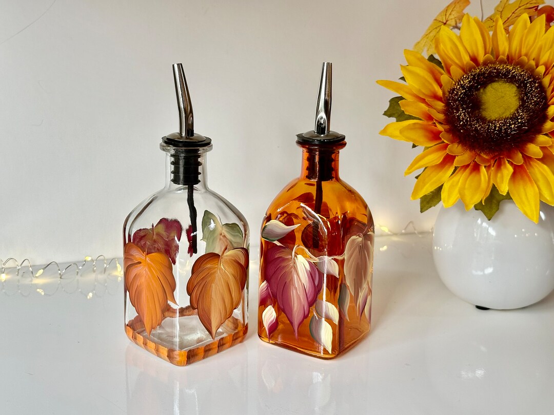 Fall Soap Dish, Fall Host Gift, Painted Orange Glass Dish Soap ...