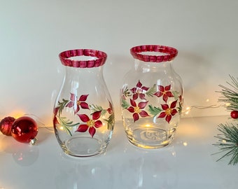 Painted Winter Vase Whimsical Christmas, Painted Holiday Vase Snow ...