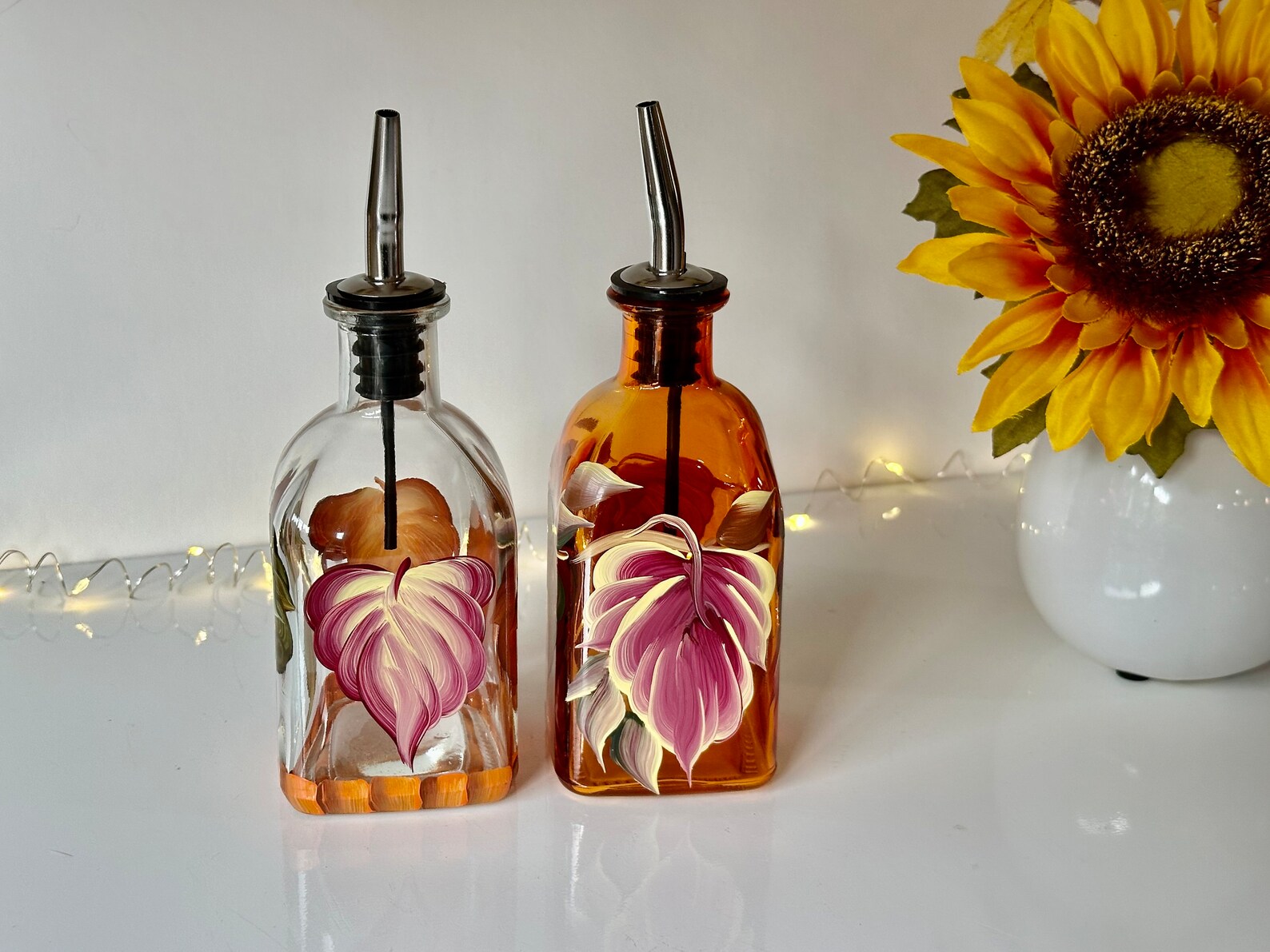 Fall Soap Dish, Fall Host Gift, Painted Orange Glass Dish Soap ...