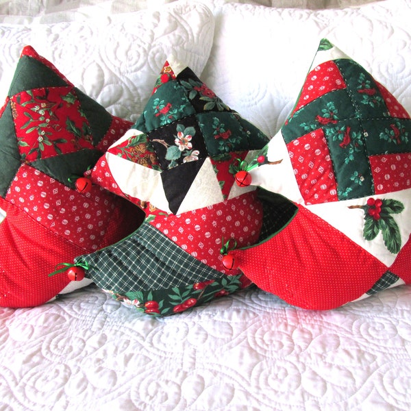 Christmas Tree Pillow Made From Old Quilts - Etsy