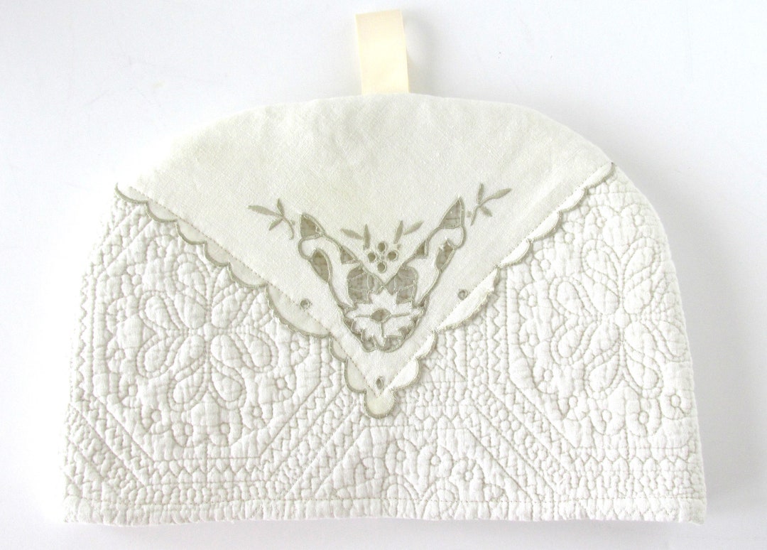Traditional off White Tea Cozy for Teapot Accented Vintage - Etsy