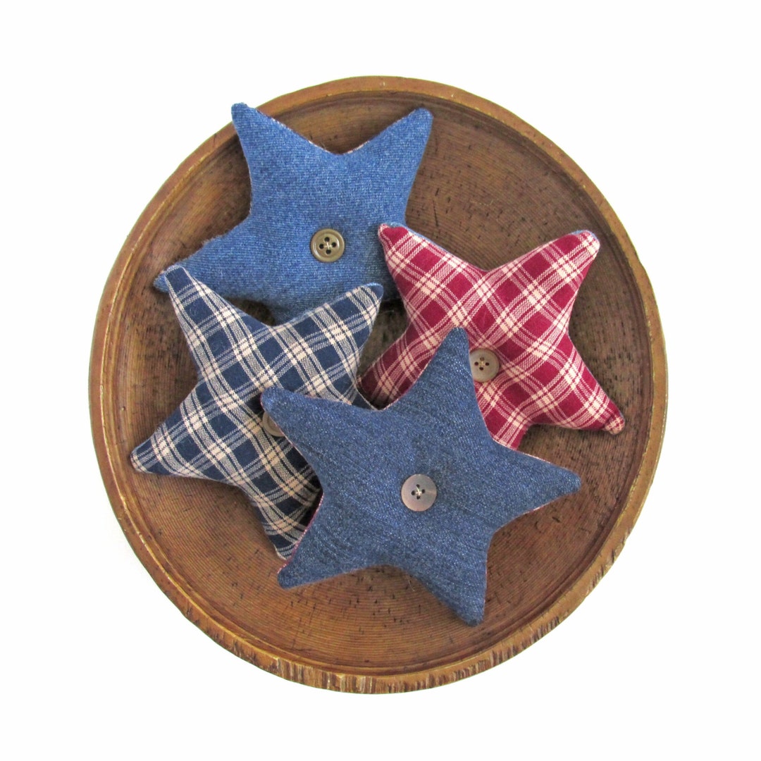 Set/4 Fabric Star Bowl Fillers Made From New Homespun Fabric and ...