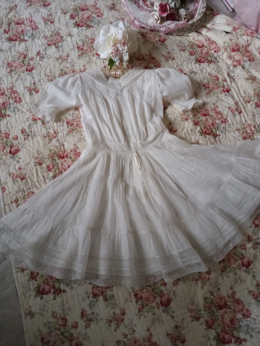 Gorgeous Antique Victorian White Cotton Batiste Flower Girl - Etsy
