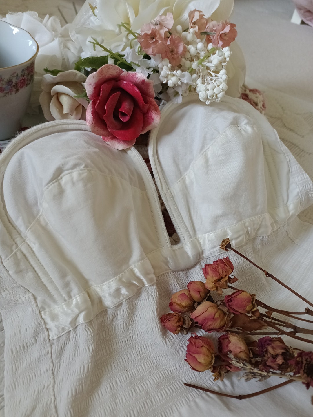 Vintage 1940s/ 50s Overwire Strapless Cotton Bra - Etsy