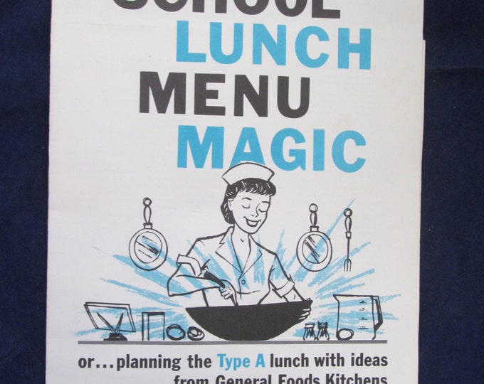 1960's School Lunch Menu Ideas From General Foods - Etsy