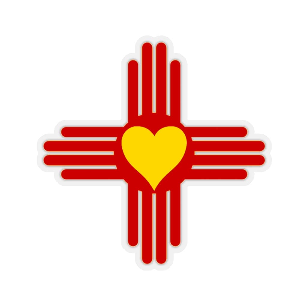 New Mexico Zia Symbol With Heart Decal, New Mexico Sticker, New Mexico ...